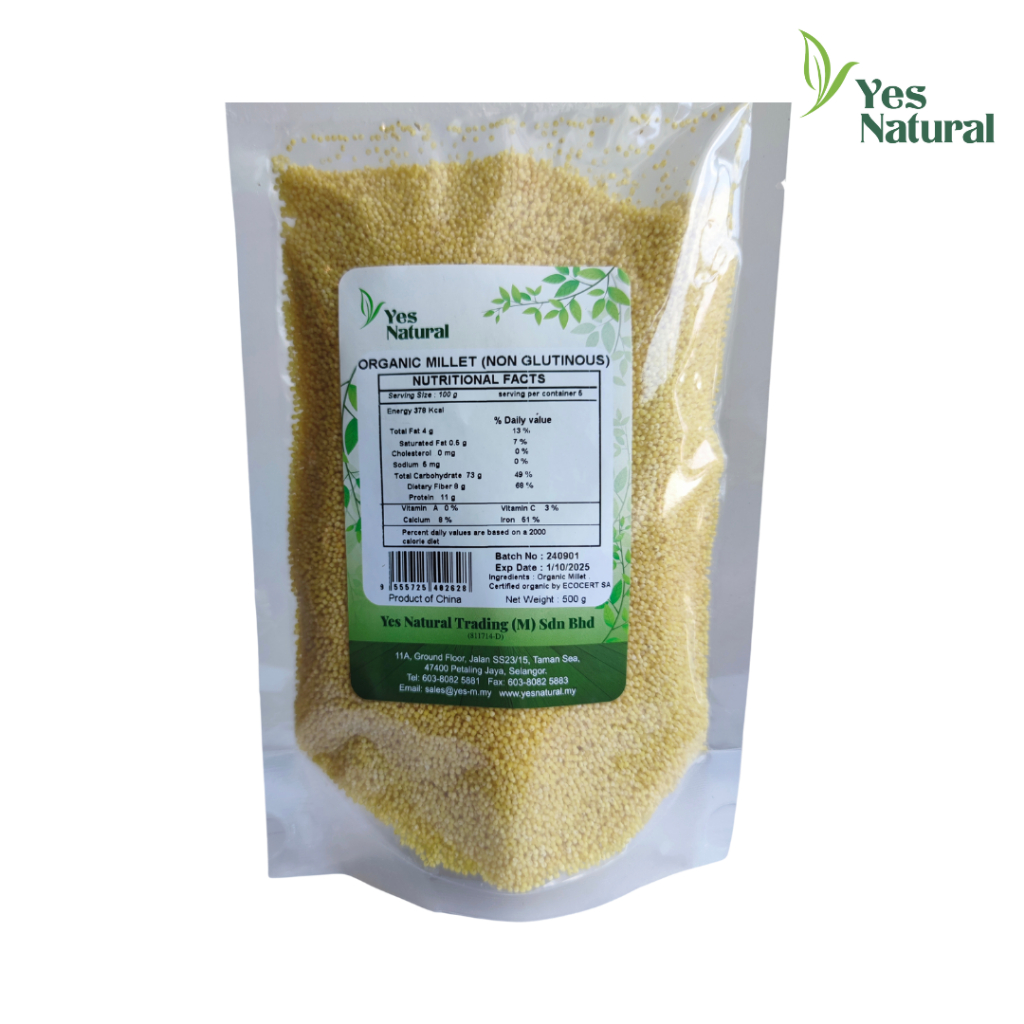 Yes Natural Organic Millet (Non Glutinous) 有机小米 (无粘性) 500g | Shopee ...
