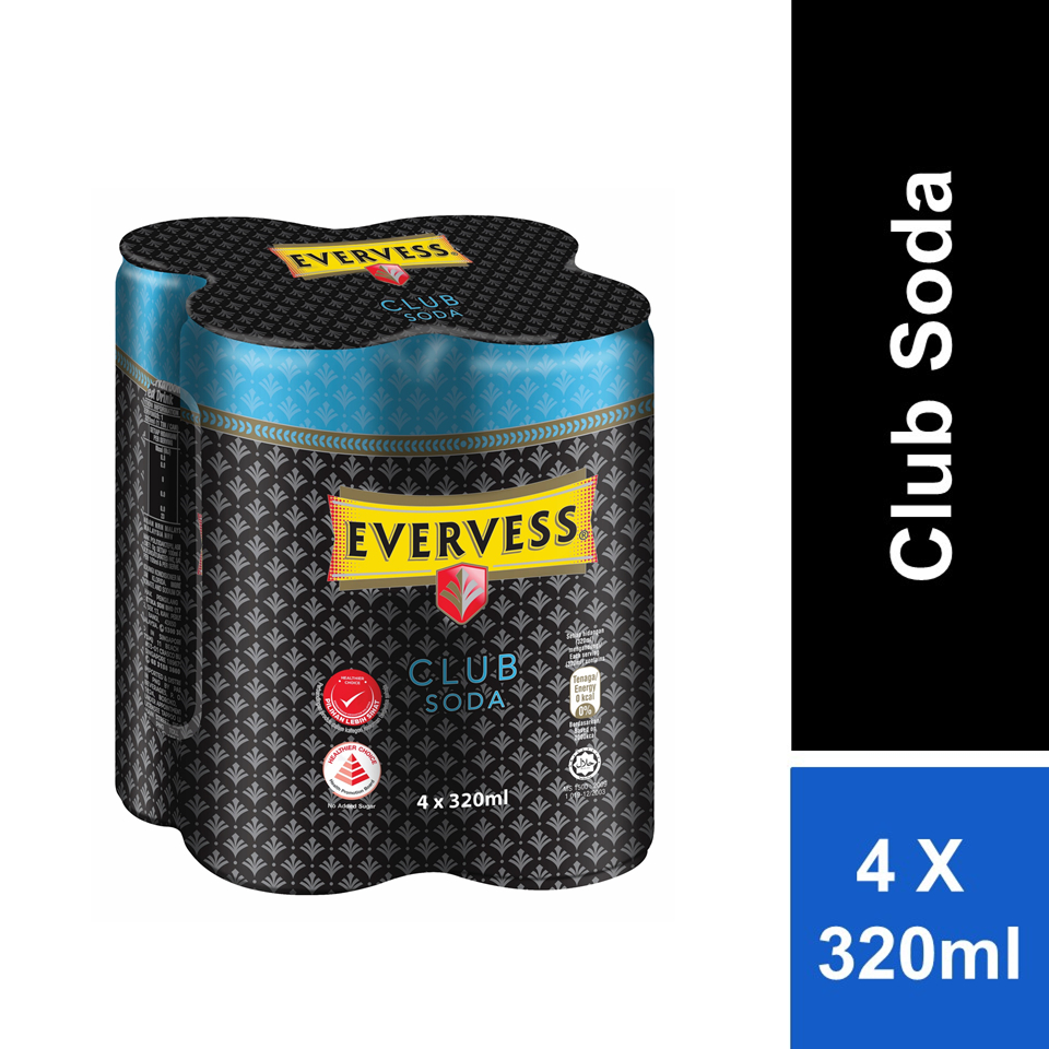 Evervess Club Soda 320ml x 4s | Shopee Malaysia