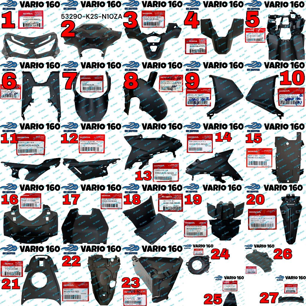 Honda VARIO 160 Original Inner Cover Front Handle Fender Box Upper ...