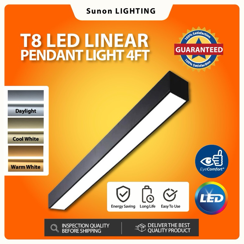 2FT T8 LED Linear light Pendant light Fitting 2FT 60CM c/w T8 LED Tube ...