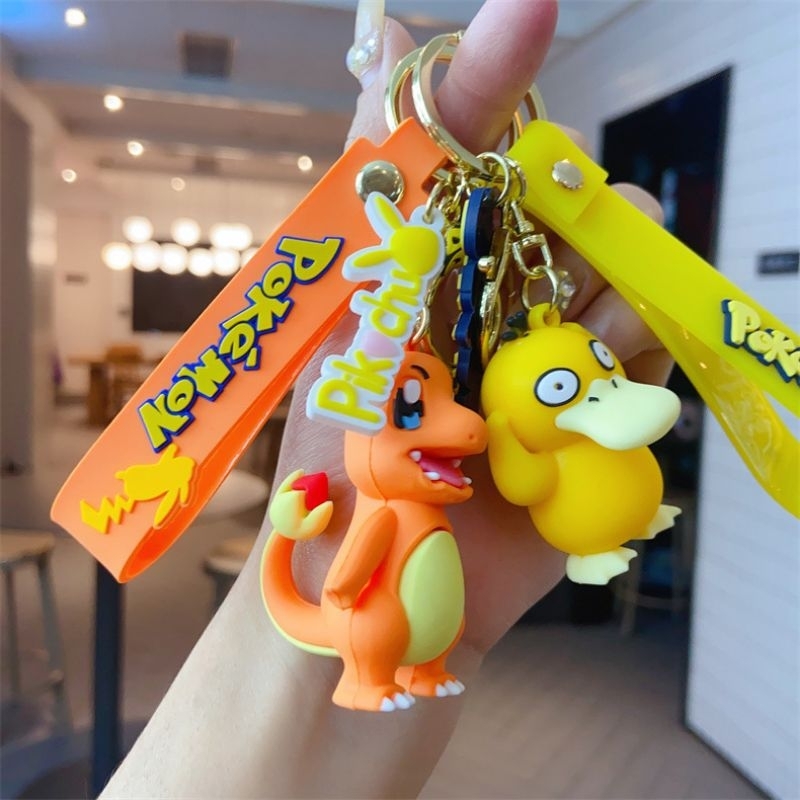 Pokemon Keychain, Pikachu Psyduck Charmander Squirtle Bulbasaur ...