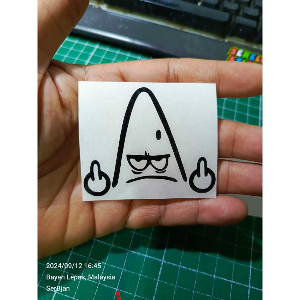 Sticker Cutting Kereta Helmet Motor Laptop Kelakar Jari | Shopee Malaysia