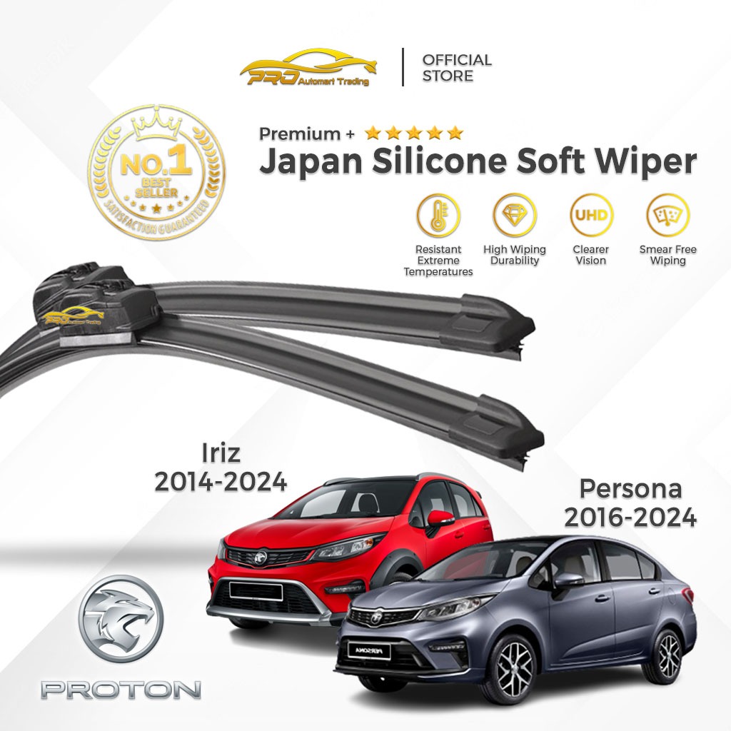 🔥Japan Silicone🔥Car Wiper Proton Persona vvt Iriz 2016 2017 2018 2019 ...