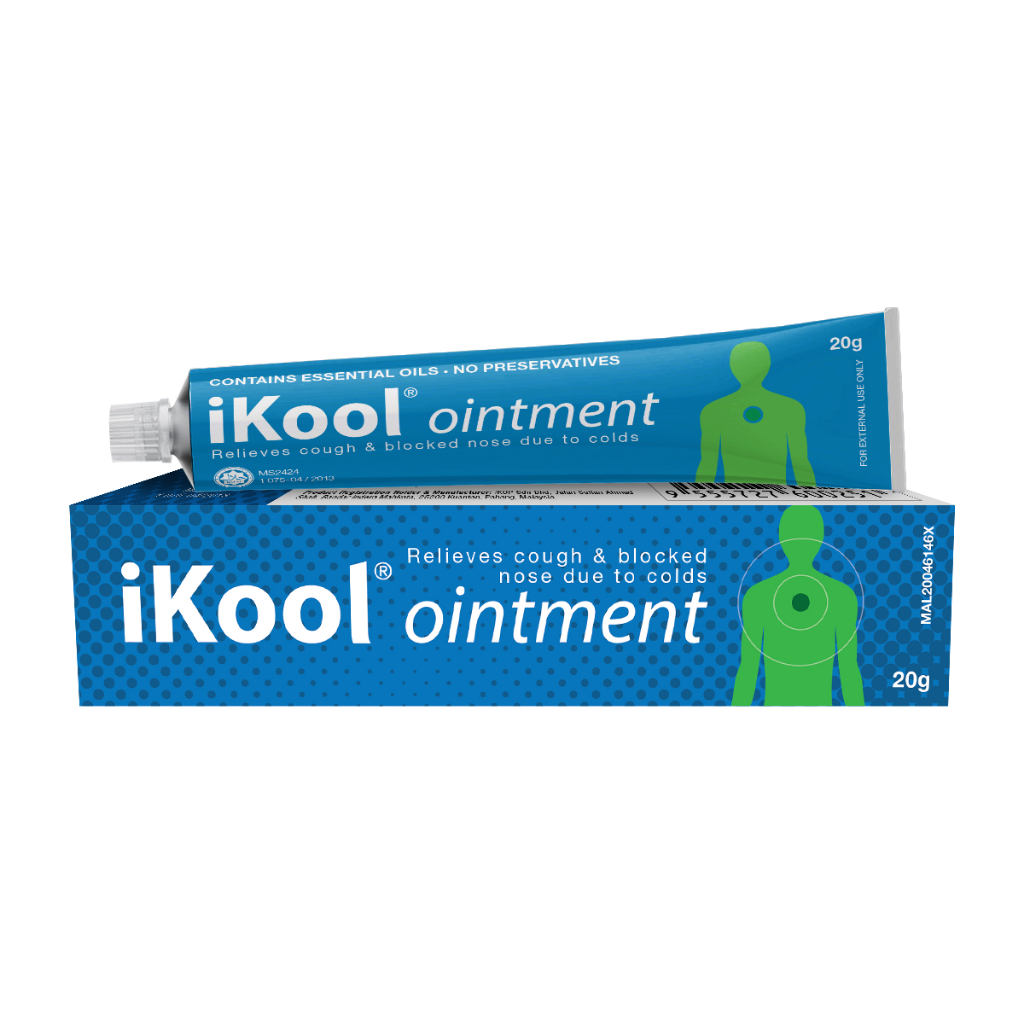 IKOOL OINTMENT 20g (Exp: February 2027) RELIEF OF COUGHS, BLOCKED NOSE ...