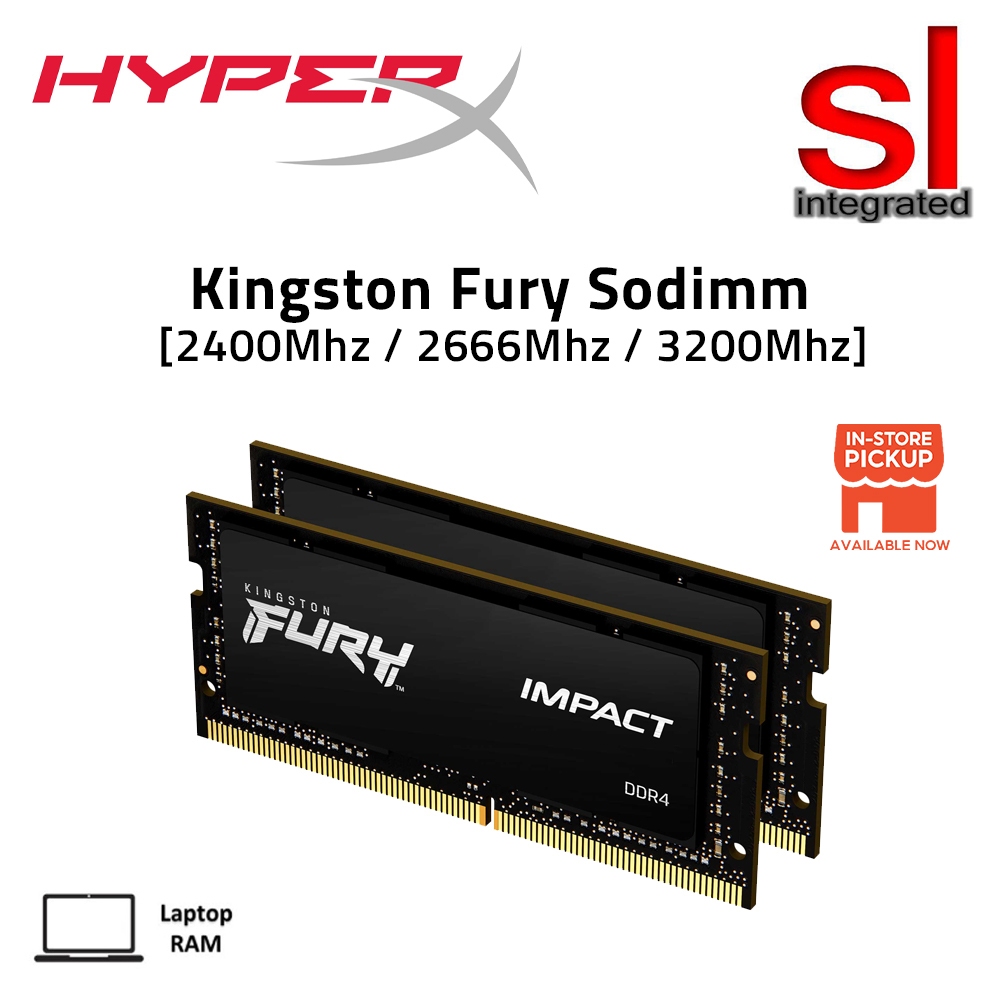 Kingston FURY Impact DDR4 SODIMM Notebook Gaming Memory RAM - (2400MHz/2666Mhz/3200Mhz) | Shopee ...