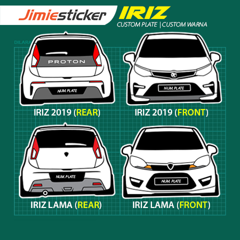 Sticker Kereta Proton Iriz, Sticker Belakang , Custom Sticker, Car ...