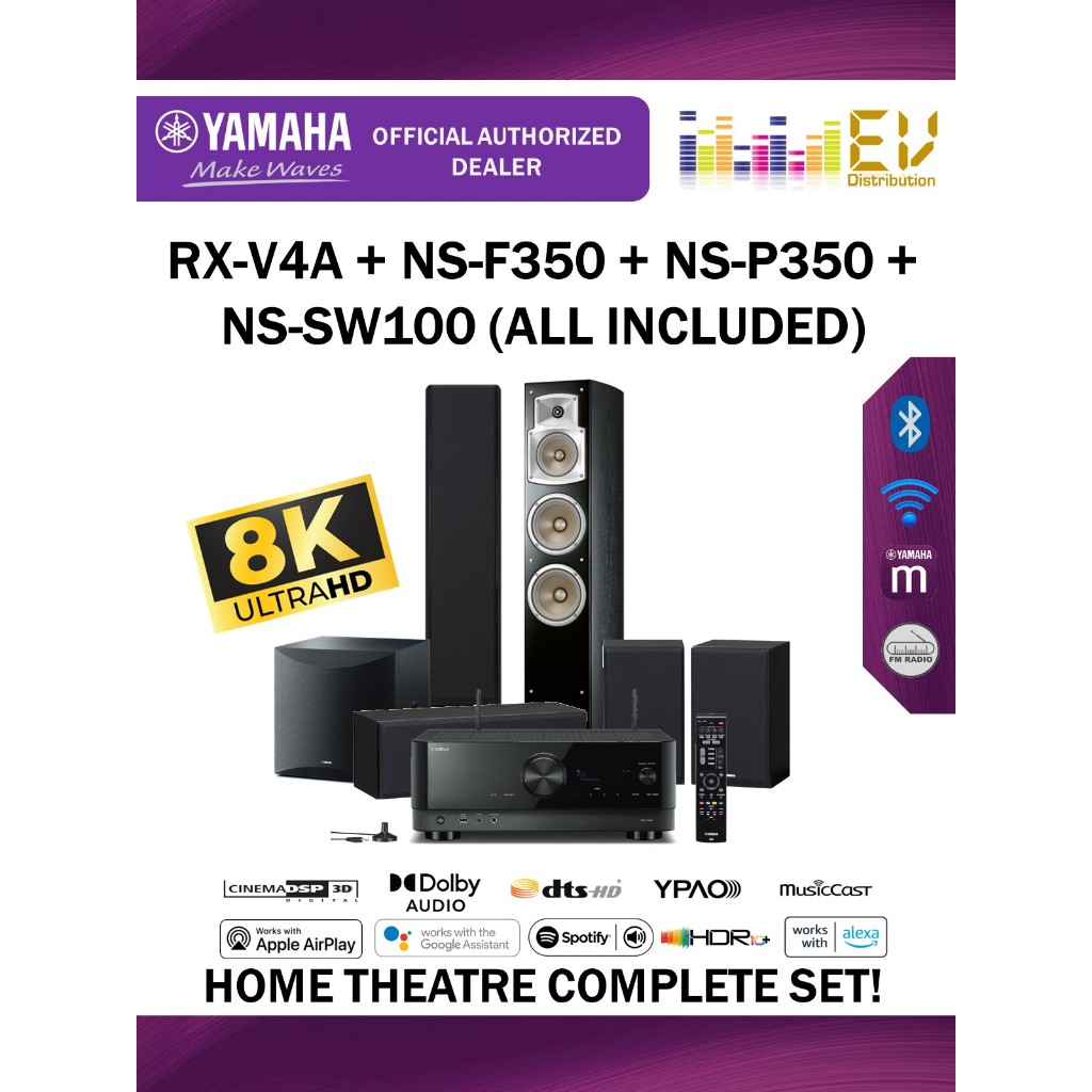 [YAMAHA] [RX-V4A HOME THEATRE WITH NS-F350 NS-P350 NS-SW100] SET BLUETOOTH | Shopee Malaysia
