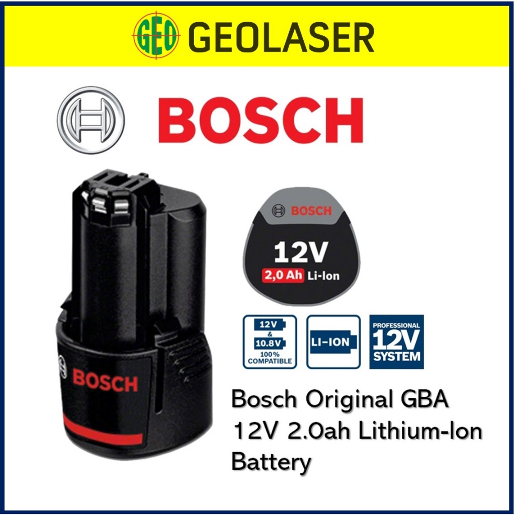 Bosch GBA 12V 2.0ah Lithium-Ion Battery Pack for Power Tools GSR 120-Li ...