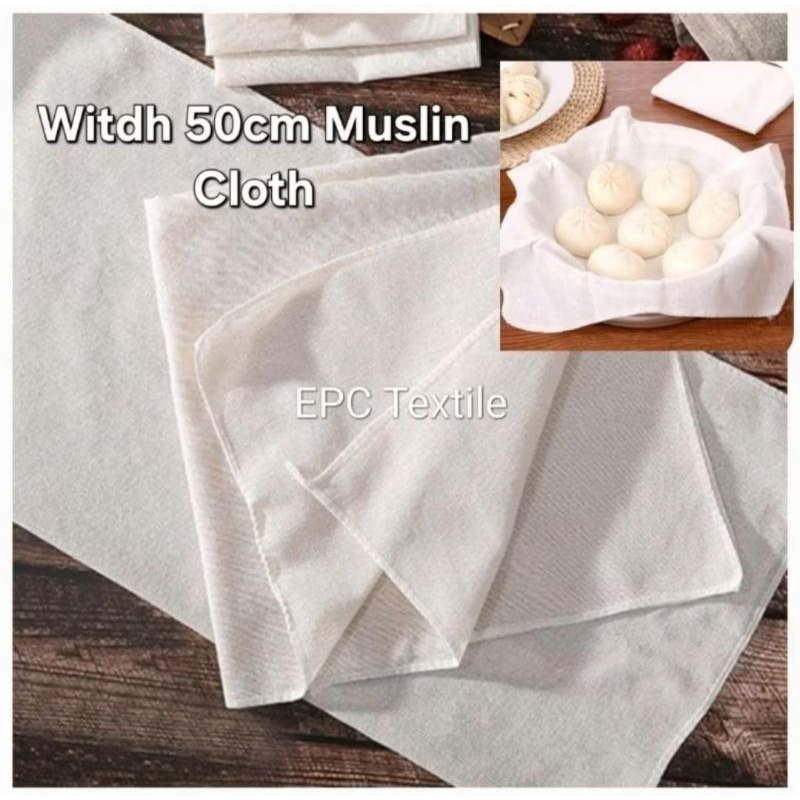 Witdh 50cm x 50cm 100 %Pure Cotton Muslin Cloths for Cooking Steamer ...