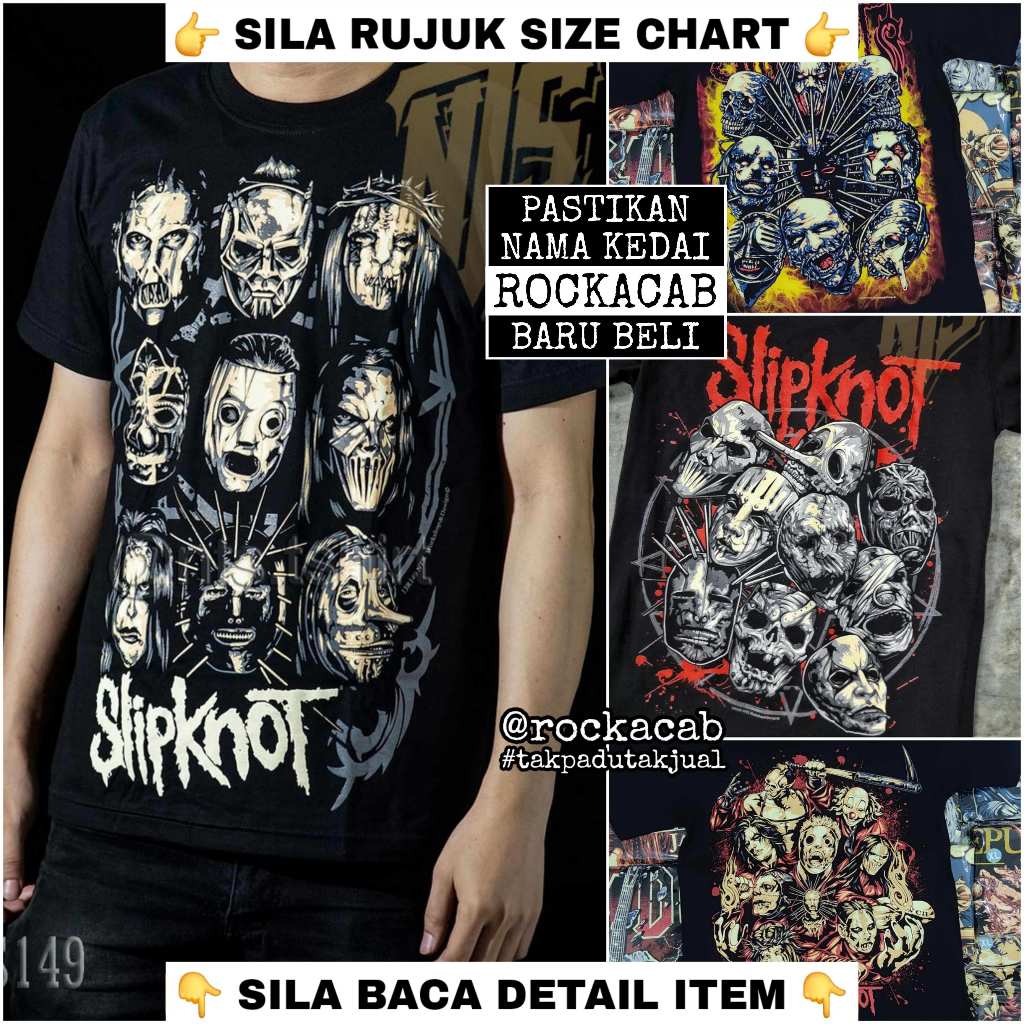 (Pit 17-25) Baju Slipknot Band Tshirt NTS NEW TYPE SYSTEM | Shopee Malaysia