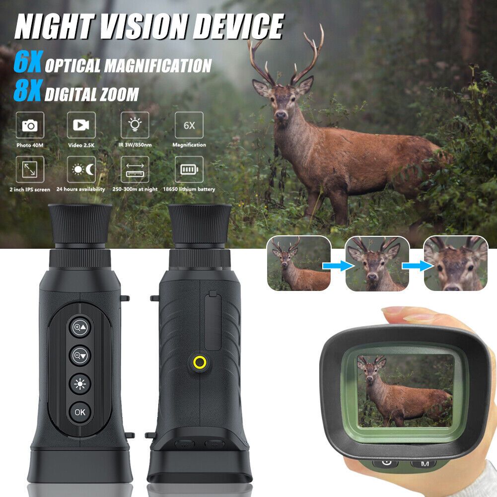 【Malaysia Stock】Portable Monocular 2.5K UHD 300m Infrared Night Vision ...