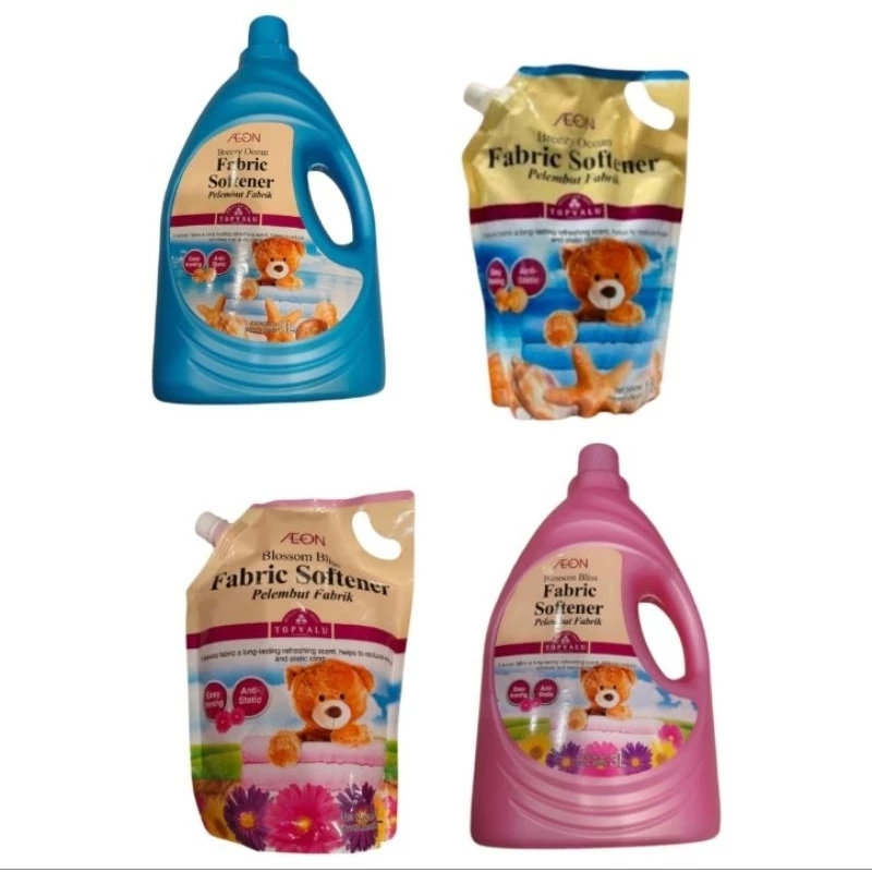 TOPVALU Fabric Softener/Pelembut Pakaian Breezy Ocean/Blossom Bliss in ...