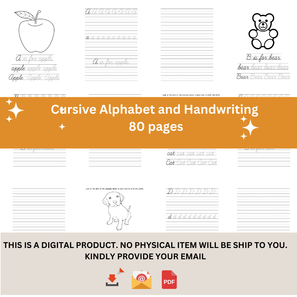 Cursive Alphabet, Words and Blank Space Practice Printable Worksheet ...