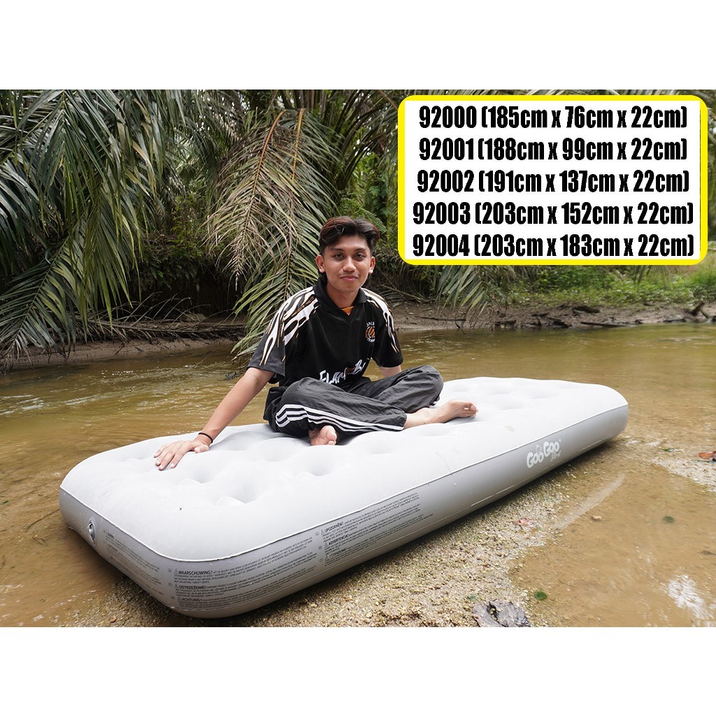 GooGoo Bird Premium Quality Grey Inflatable Flocked Air Bed Velvet ...