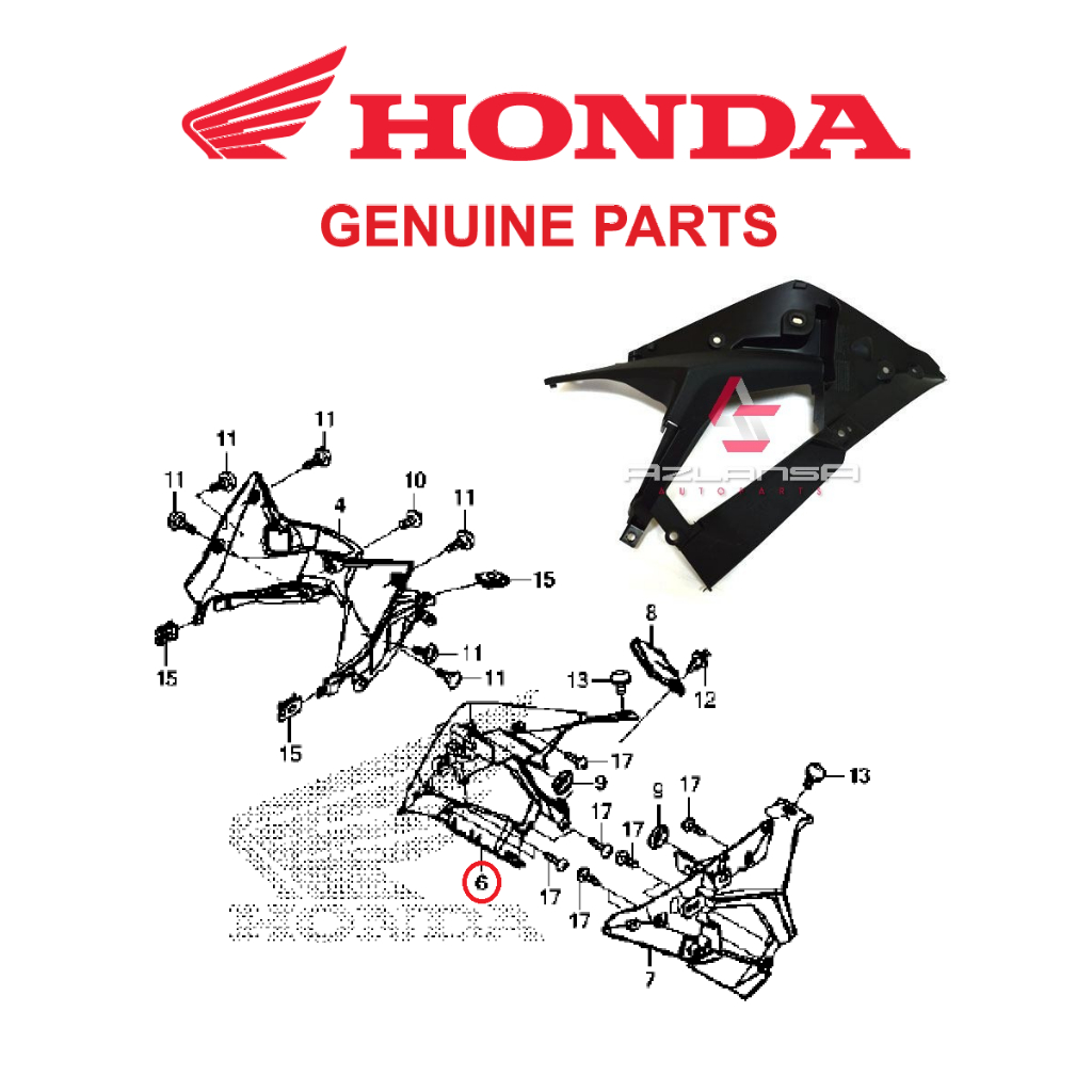 Cover Assy RH Main Pipe Side ( 64510-K56-M00 & 64510-K56-M90 ) RS150R ...