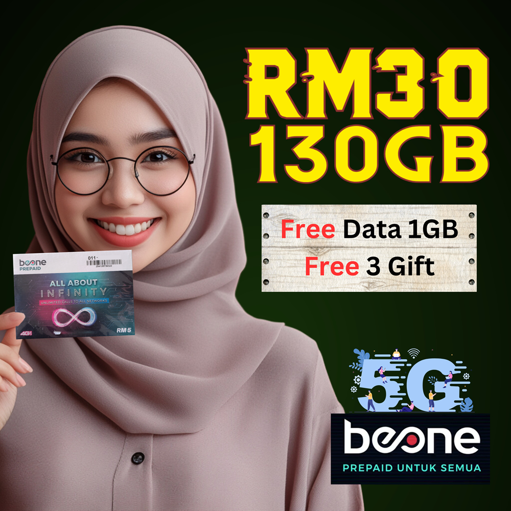 SIMKAD BEONE 5G/4G - RM30 / 130GB + CALL UNLIMITED / UNLIMITED SPEED ...