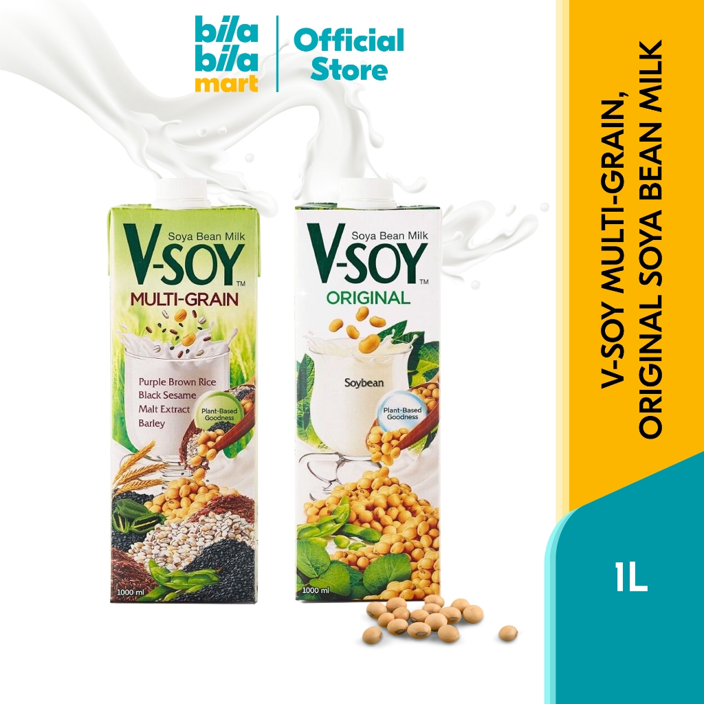V-SOY Soya Bean Milk (Multi-Grain, Original) 1L Soy Bean Milk Minuman ...