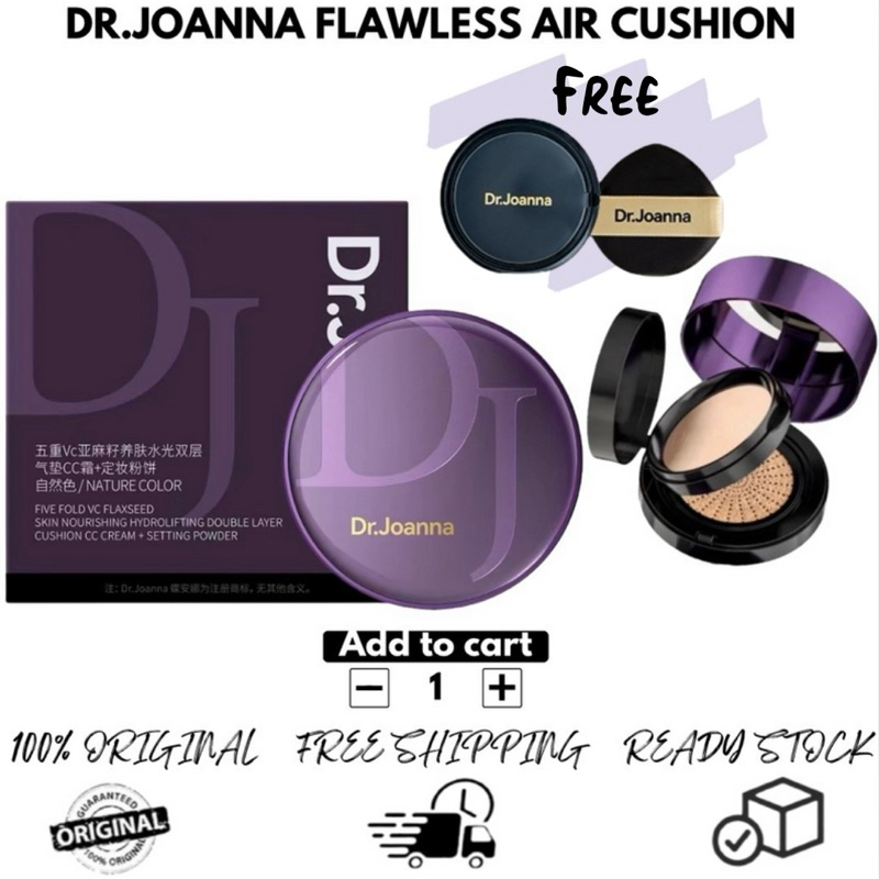 [Have Barcode]Dr. Joanna CC Air Cushion 蝶安娜 双层气垫 轻盈锁妆 遮瑕臻颜 控油 不卡粉 Flaxseed Bose Double Layer Air ...