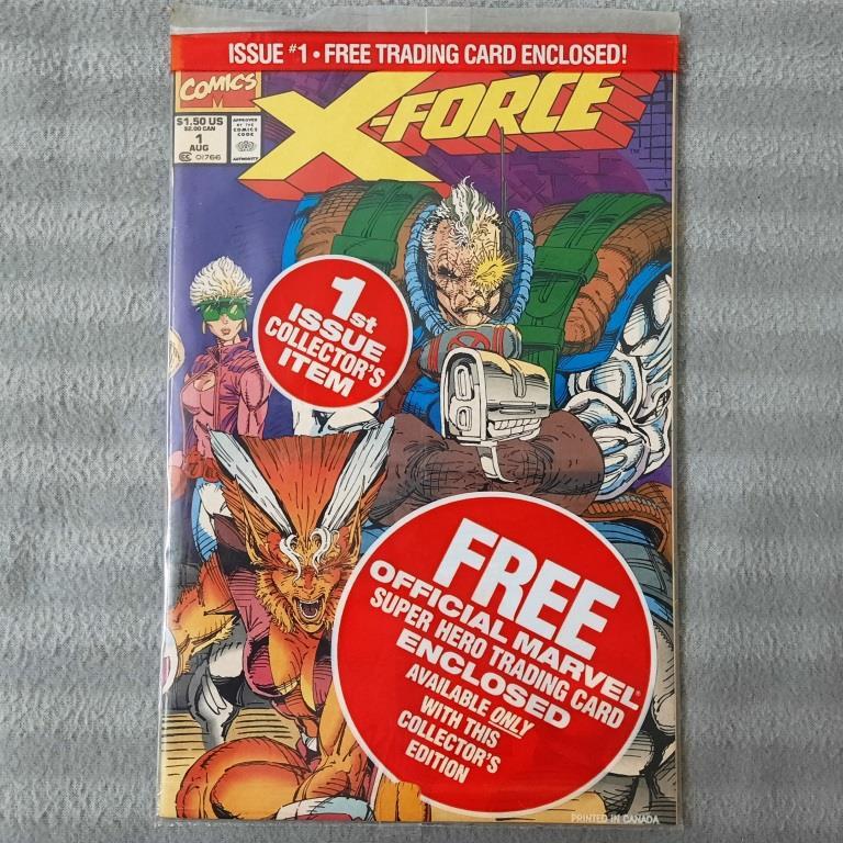 X-Force #1 Rob Liefeld Polybag X-Force Card (1st Series Marvel Comics ...