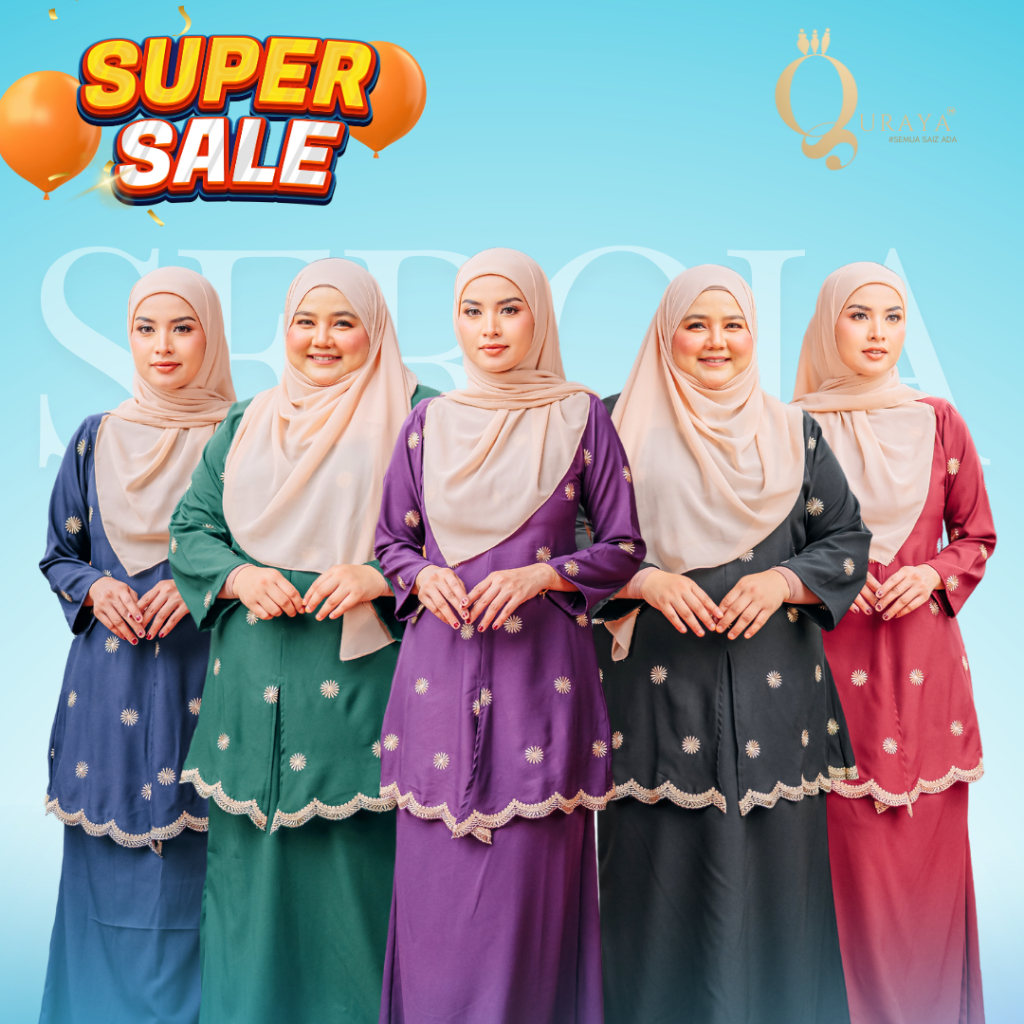 KURUNG WANITA SET MUSLIMAH SULAM SEROJA PLUSSIZE S-6XL - READY STOCK BAJU RAYA 2025 TRENDING ...