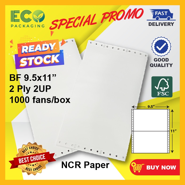 Computer Form NCR Paper 9.5'' X 11'' / A4 - 2Ply 2Up | Shopee Malaysia