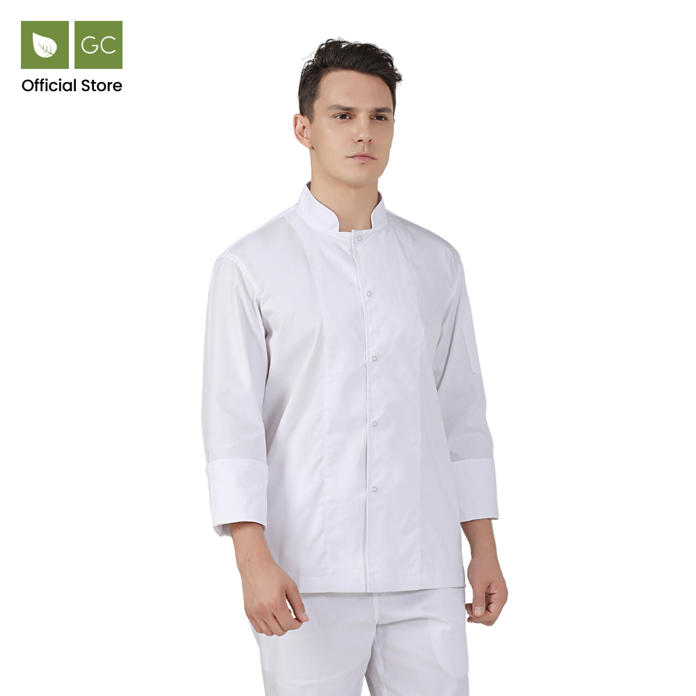 Peppermint White Chef Jacket With Exposed Button, Long Sleeve | Shopee ...