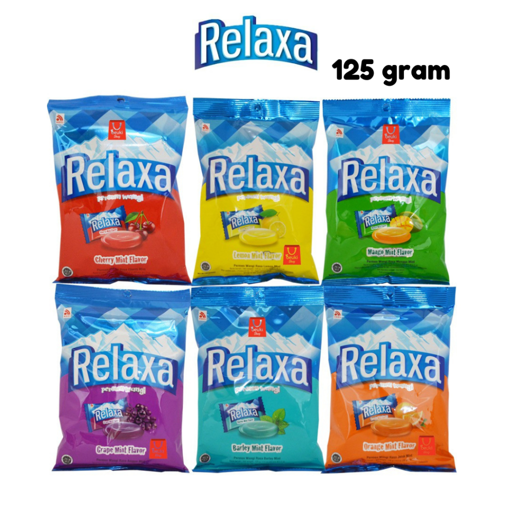 RELAXA MInt Candy 125 g Cherry | Lemon | Mango | Grape | Barley | Orange (Dingin Penyegar Mulut ...