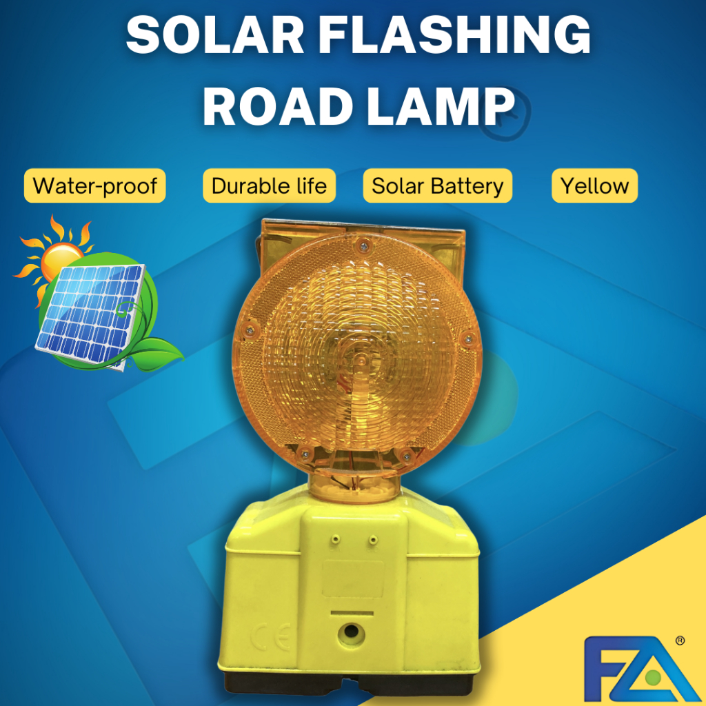 Solar Flashing Light Yellow Industrial Road Safety Warning LED Traffic ...
