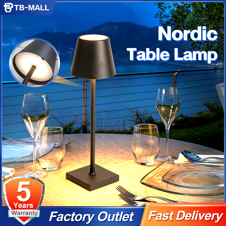 Modern LED Cordless Table Lamp Rechargeable Desk Lamp Lampu Meja Lampu ...