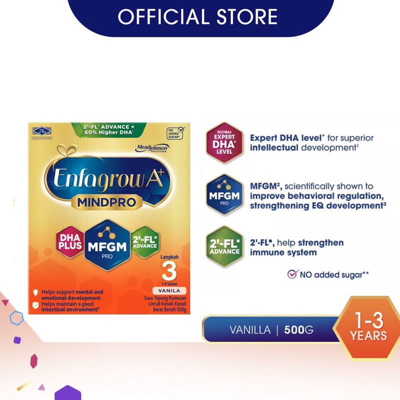 Enfagrow A+ MindPro 2'-FL Step 3 - Vanilla Susu Milk Formula Powder ...
