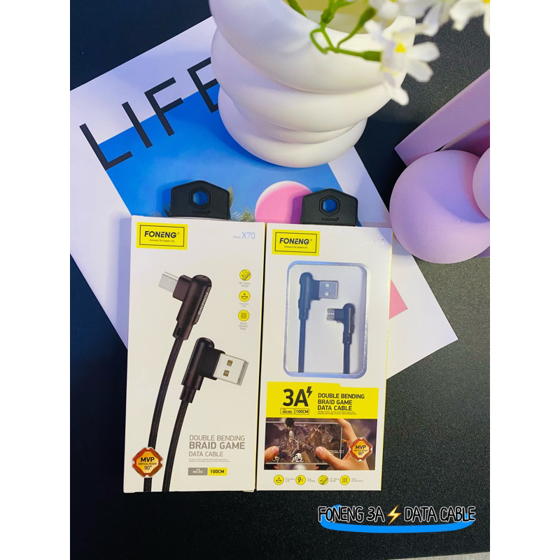 FONENG MICRO 3A CABLE/100CM DOUBLE BENDING BRAID GAME DATA CABLE ...