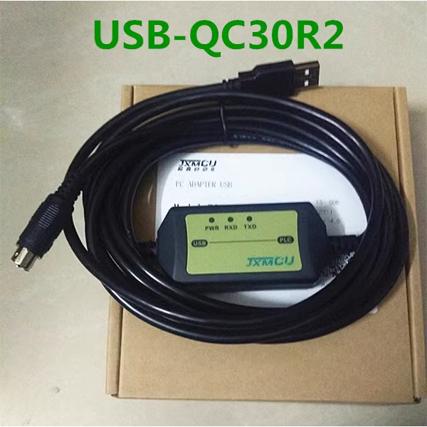 MITSUBISHI USB-QC30R2 Q series PLC PROGRAMMING CABLE USB RS232 6PIN 3 ...