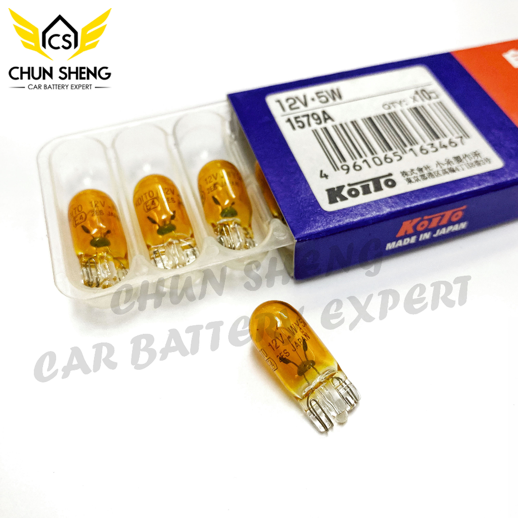 Koito Japan WY5W T10 Bulb 4090 Amber (1PCS ) Signal Parking Light 12V ...