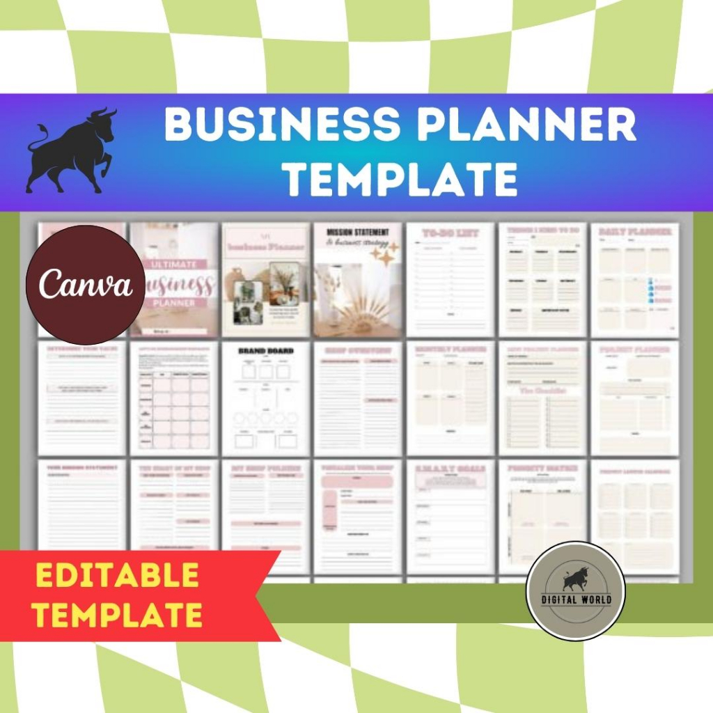 Business Planner Template Canva | Canva Template | Editable Business ...