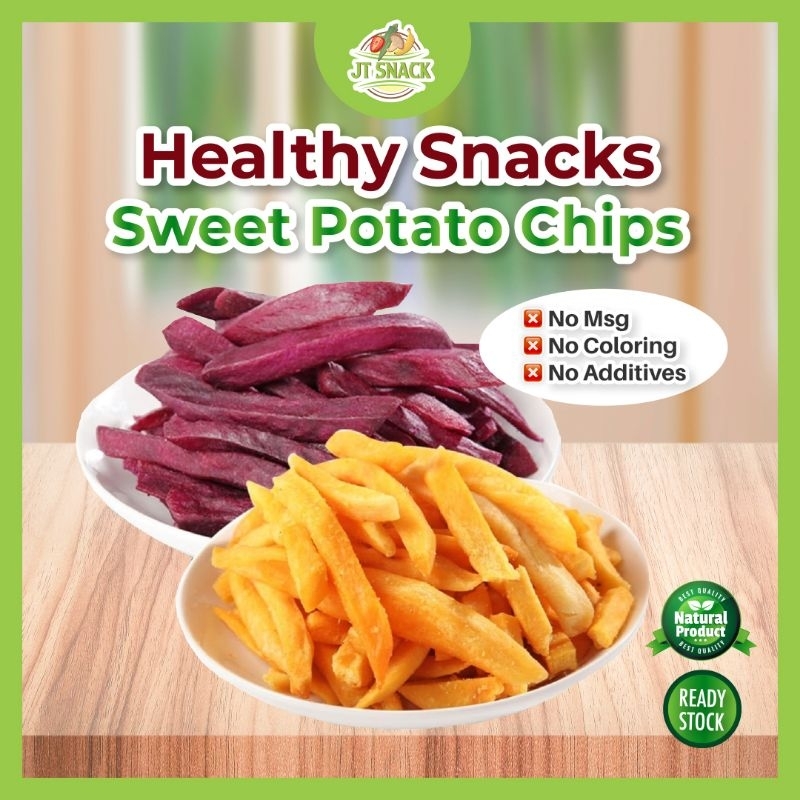 JT SNACK【30g-200g】Vegetarian Dried Sweet Potato Chips Kerepek Ubi Ungu ...