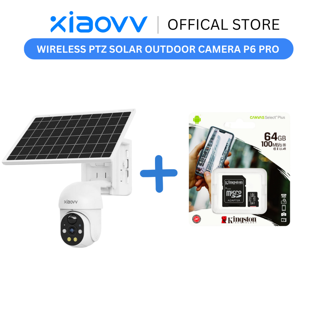 Xiaovv P6 Pro Wireless Solar Waterproof Outdoor Security Camera built ...
