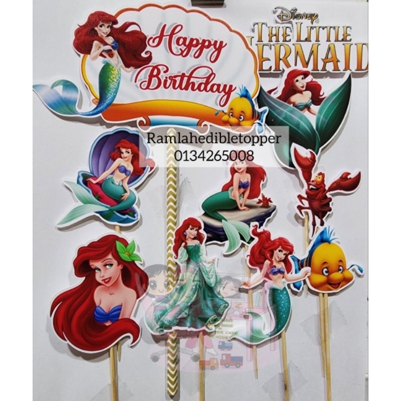 TOPPER CAKE CARTOON PRINCESS ARIAL | Shopee Malaysia