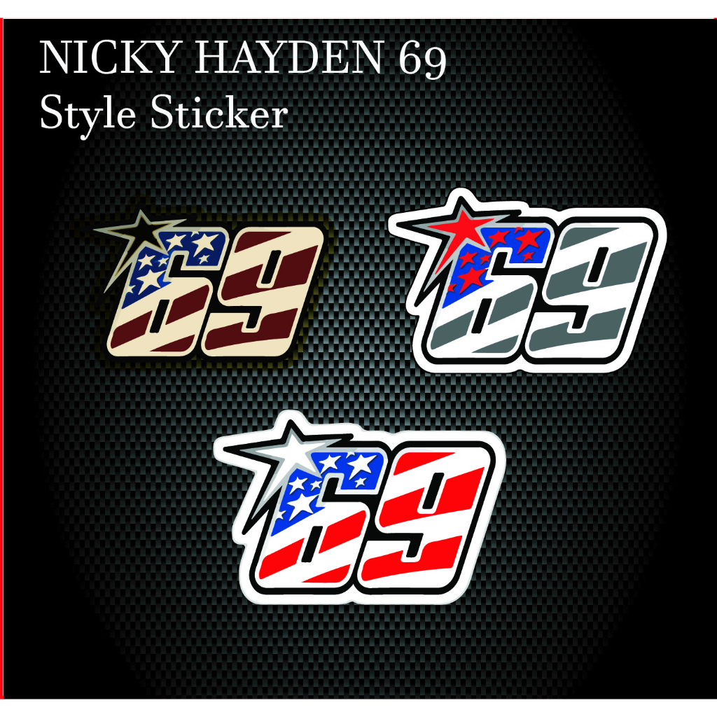 Sticker Nicky Hayden 69 America Style cutting | Shopee Malaysia