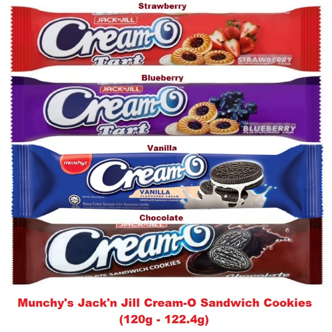 Munchy's Cream-O Cookies (120g - 122.4g) - Vanilla / Chocolate ...