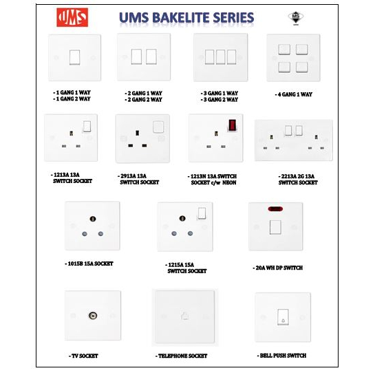 UMS 9 SERIES SWITCH & SOCKET OUTLET (SIRIM) | Shopee Malaysia