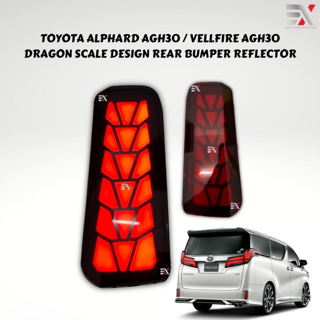 TOYOTA VELLFIRE / ALPHARD ANH30 REAR BUMPER REFLECTOR - DRAGON SCALE V2 ...