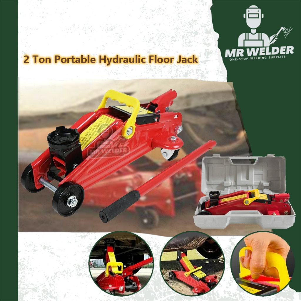 2 Ton Hydraulic Portable Floor Jack With Box repair jack car membaiki ...