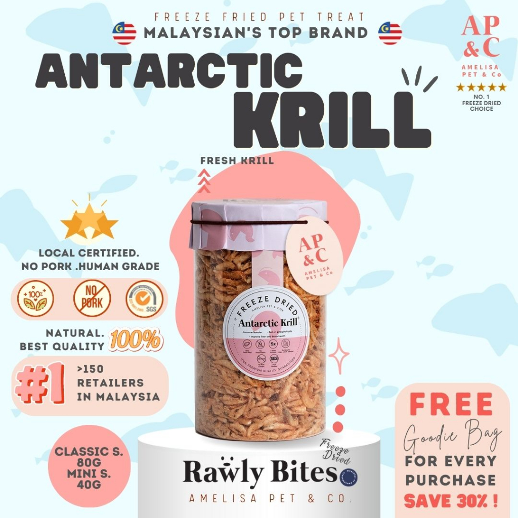 Amelisa Pet & Co. Freeze Dried Treats - Antarctic Krill Classic Series ...