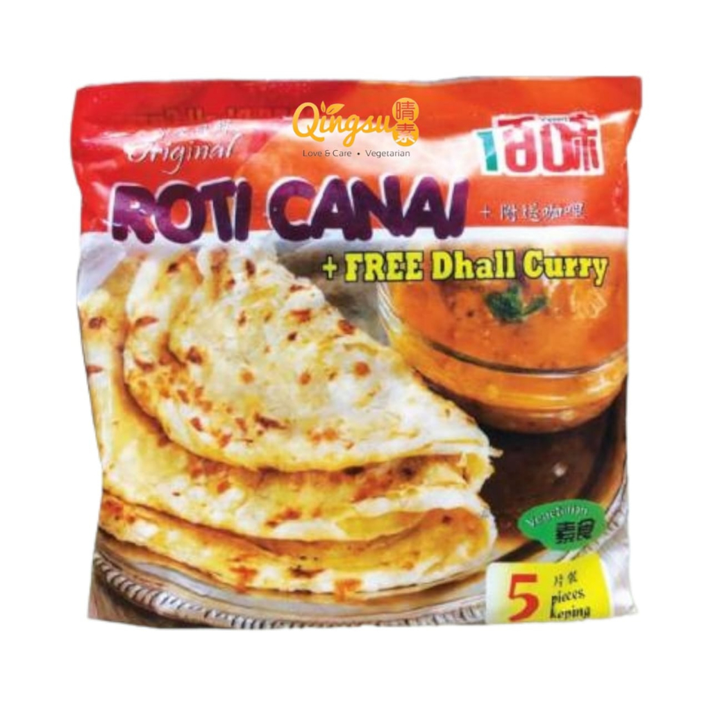 New 100 Vege, Frozen Vegetarian Roti Canai + Free Dhall Curry (5pcs ...