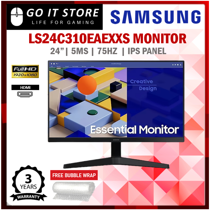 Samsung 24" LS24C310EAEXXS FHD 75Hz 5ms IPS FreeSync Monitor | Shopee ...