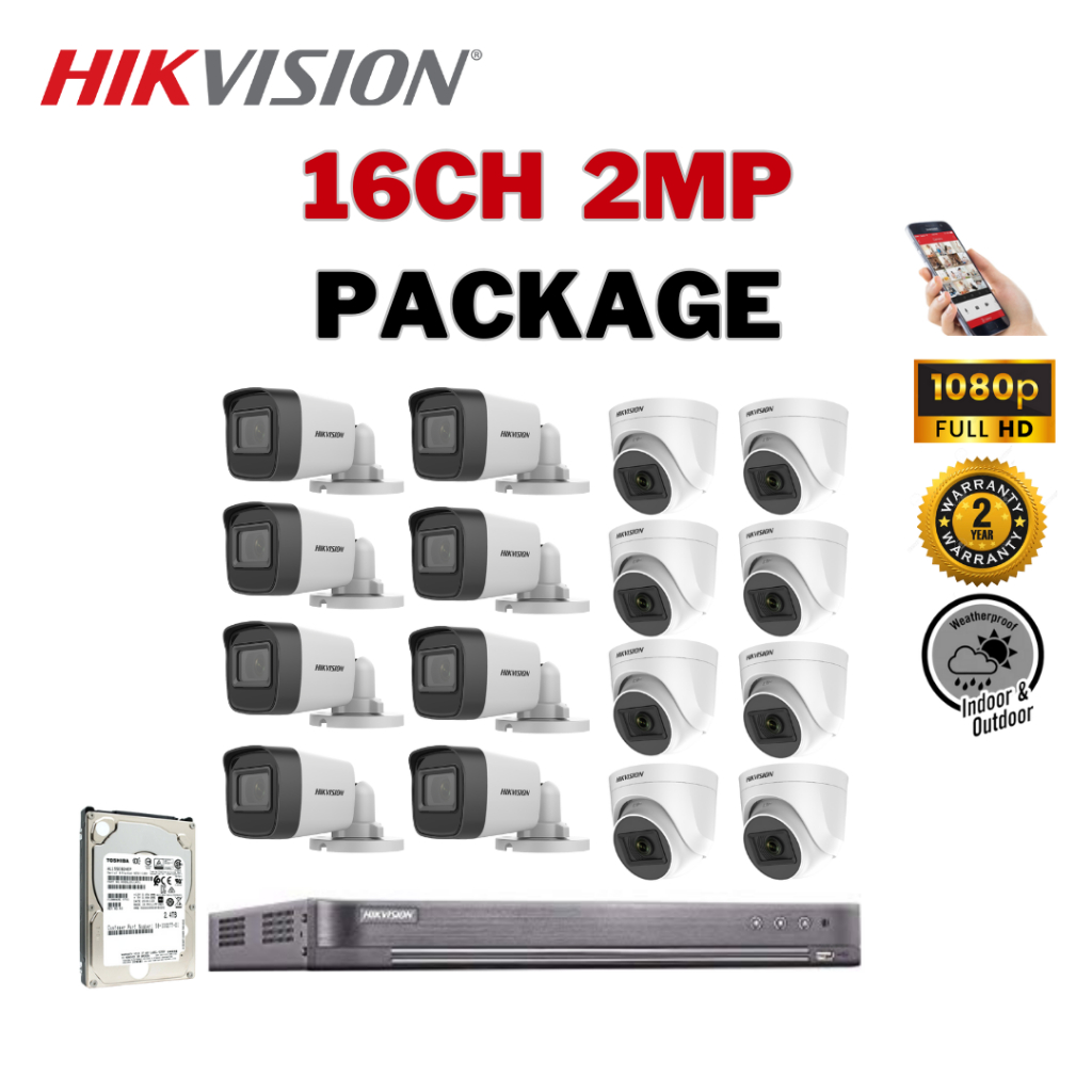 HIKVISION CCTV SET (World No. 1) 16CH 2MP iDS-7216HQHI-M2/XT/DS ...
