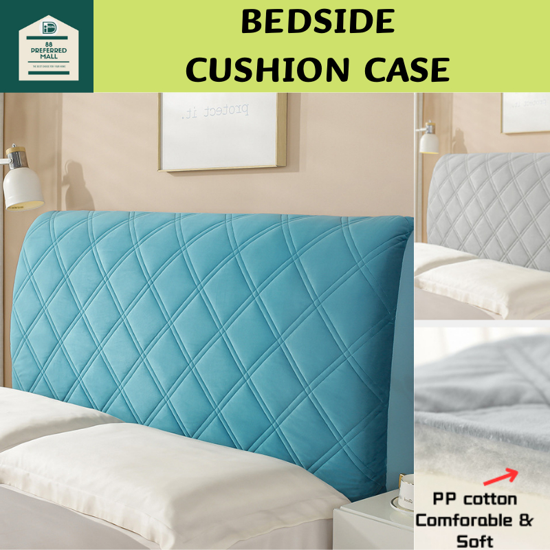 Thick Suede Bedside Cover Soft Pack Bed Head Cover Bedside Cushion Case ...