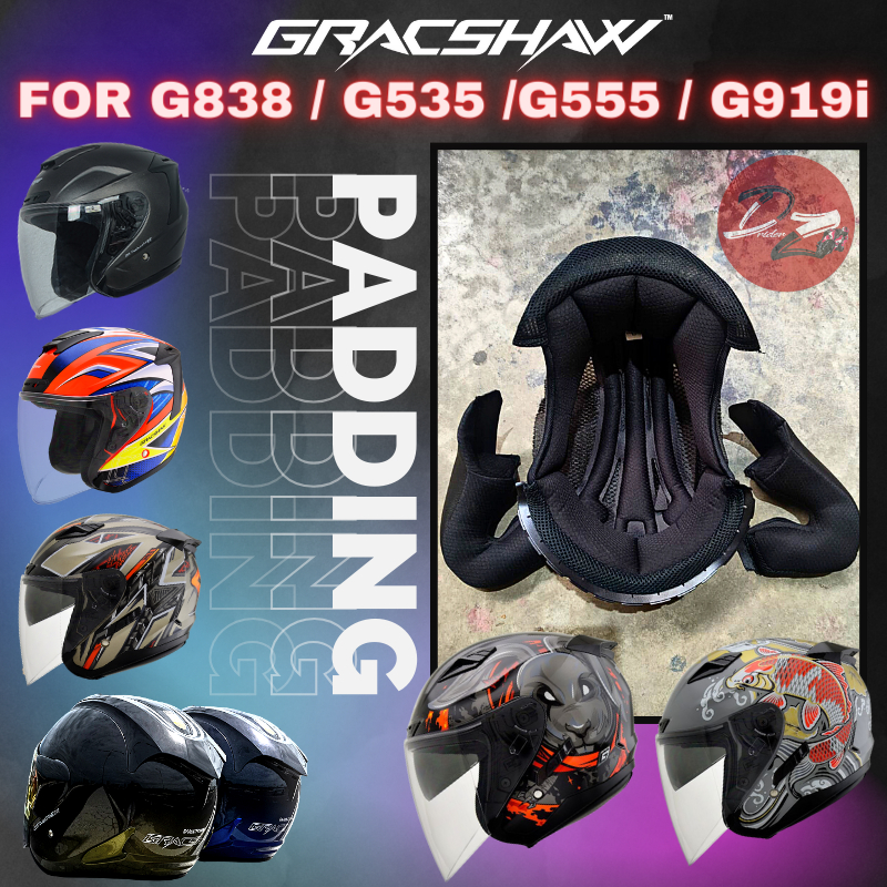 (PADDING) Gracshaw Helmet Gaizer G838 / Gennex G535 / Geomax G555 Inner ...