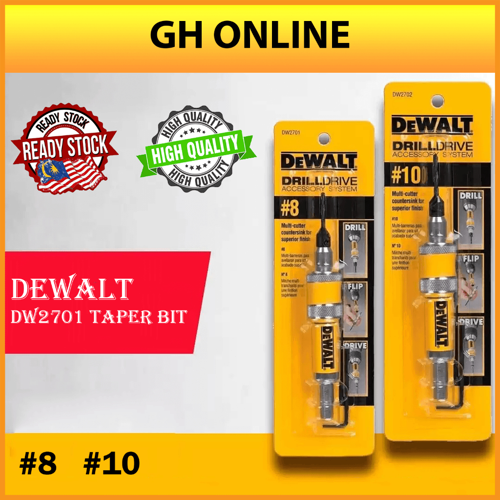 DEWALT DW2701 TAPER BIT 8MM / 10MM | Shopee Malaysia