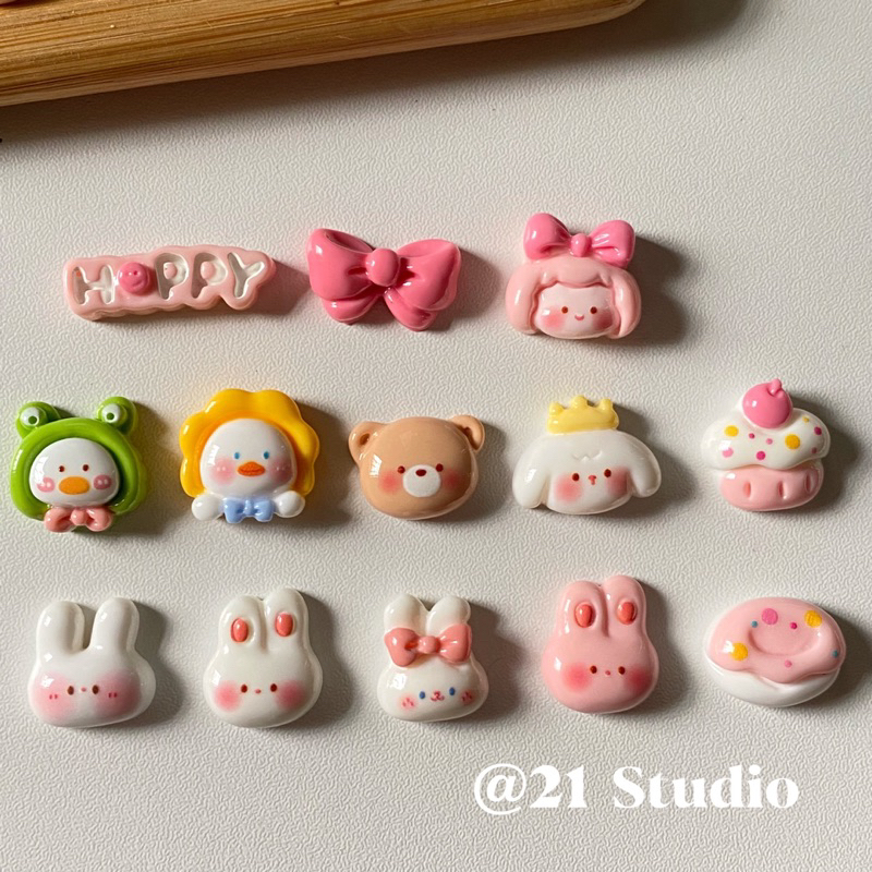 Glossy Mini Cute Frog Duck Rabbit Charms DIY Cream Glue DIY Resin ...